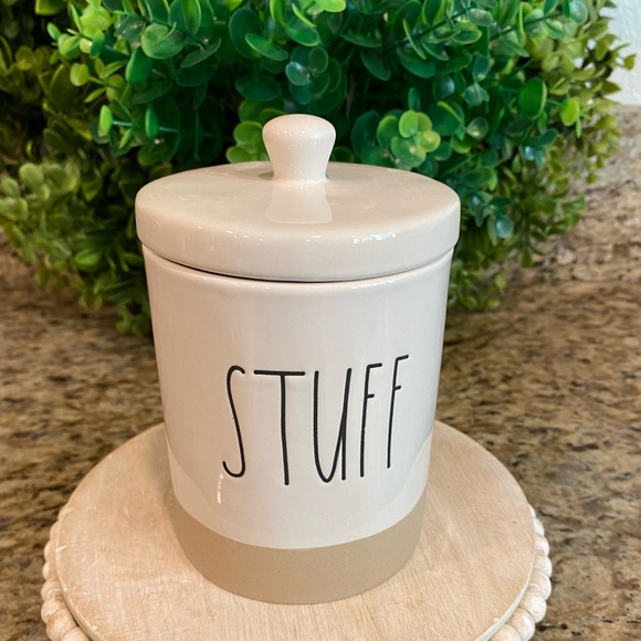 Rae Dunn | Bath | Rae Dunn Stuff Ceramic Covered Jar | Poshmark